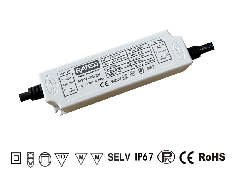 36W Constant Voltage LED Driver, LED Strips Power Supply